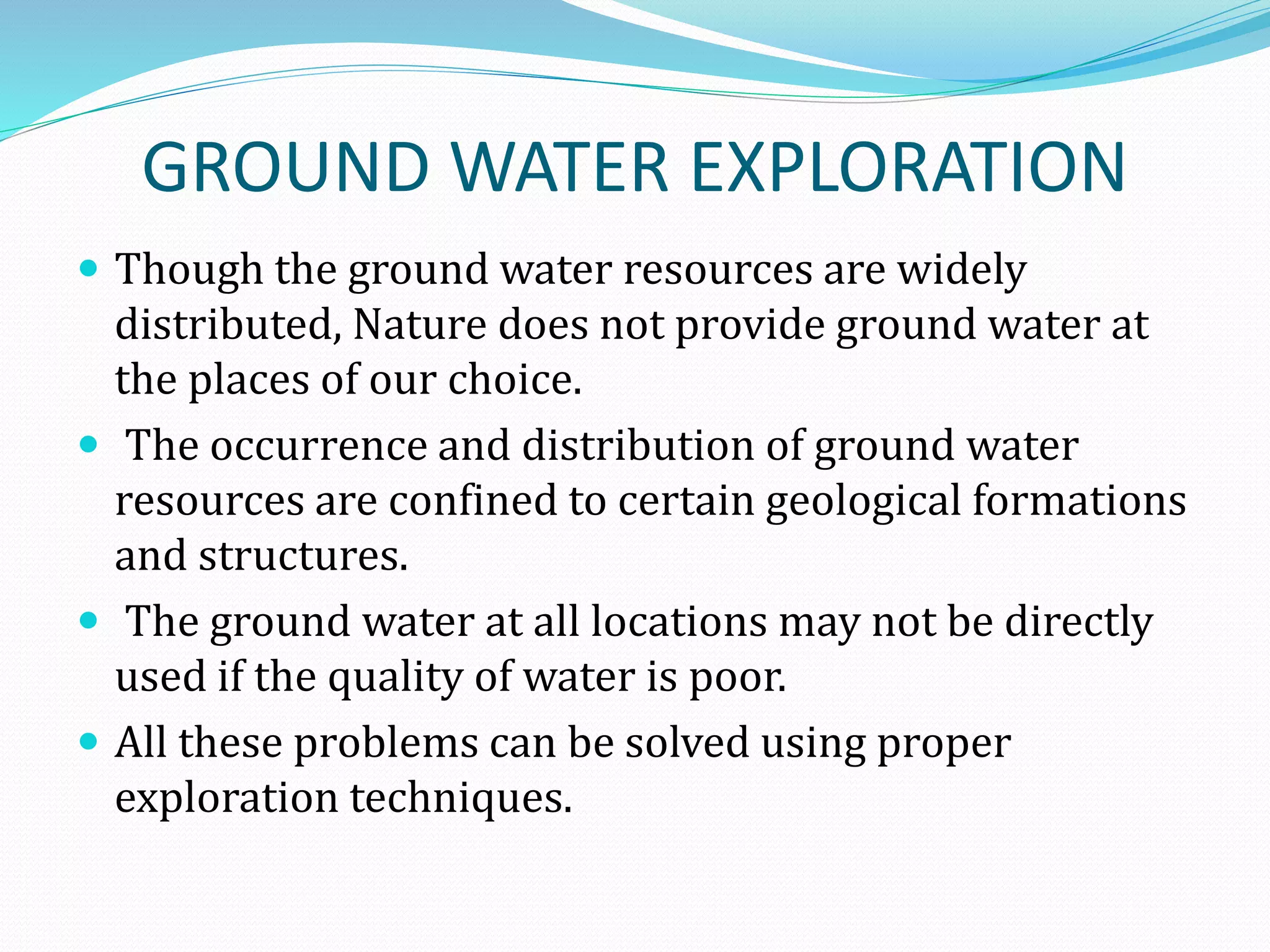 Ground water exploration | PPTX