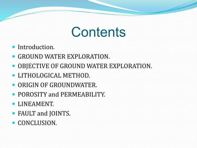 Ground water exploration | PPTX
