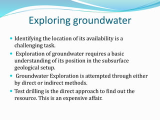 Ground water exploration | PPTX