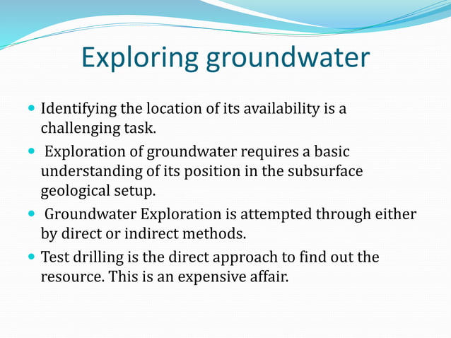 Ground water exploration | PPTX