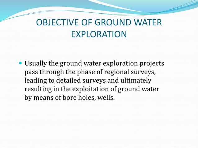 Ground water exploration | PPTX