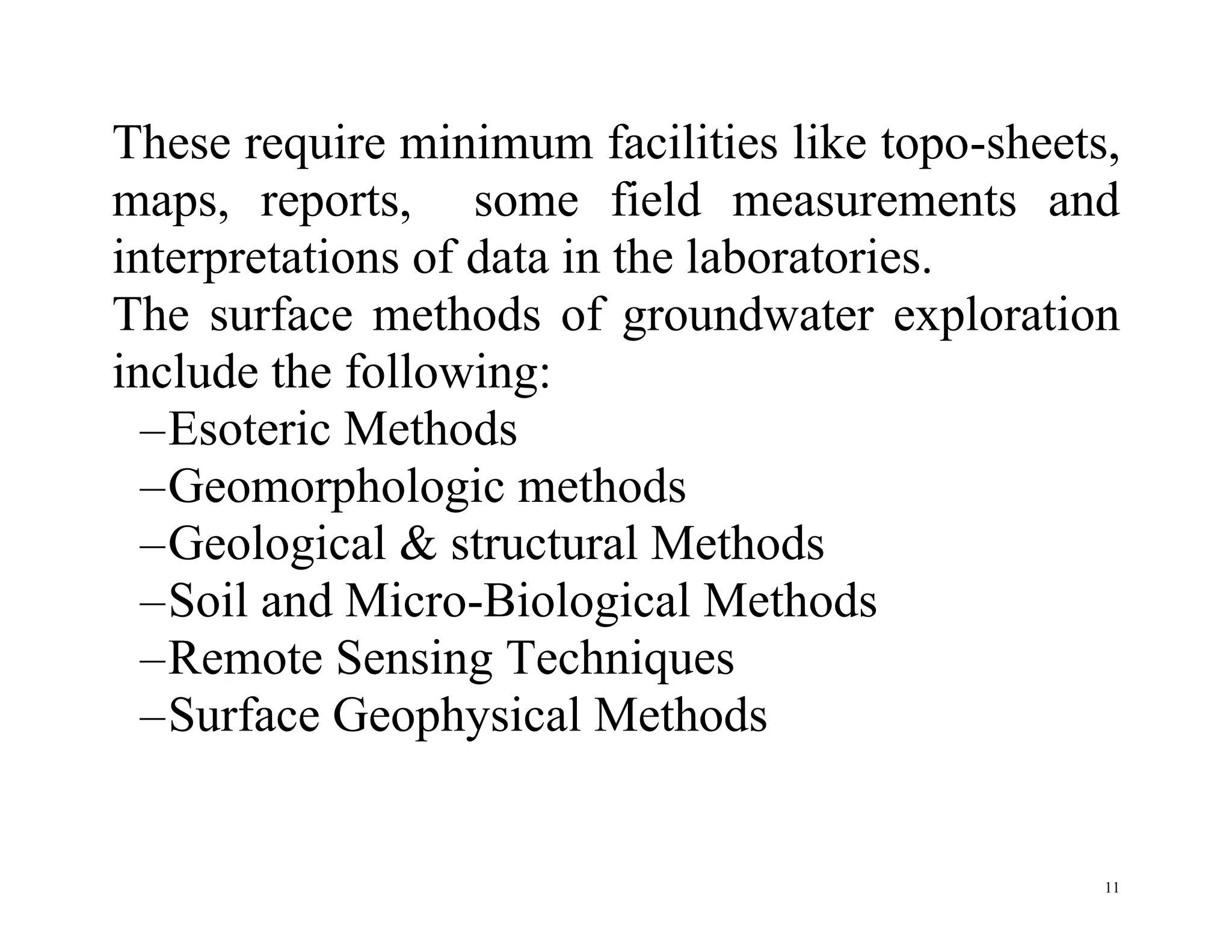 Groundwater exploration methods | PDF