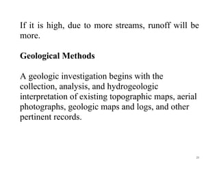 Groundwater exploration methods | PDF