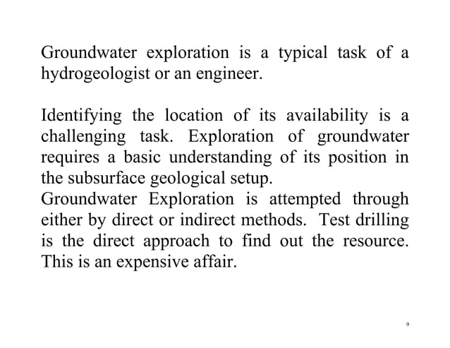 Groundwater exploration methods | PDF