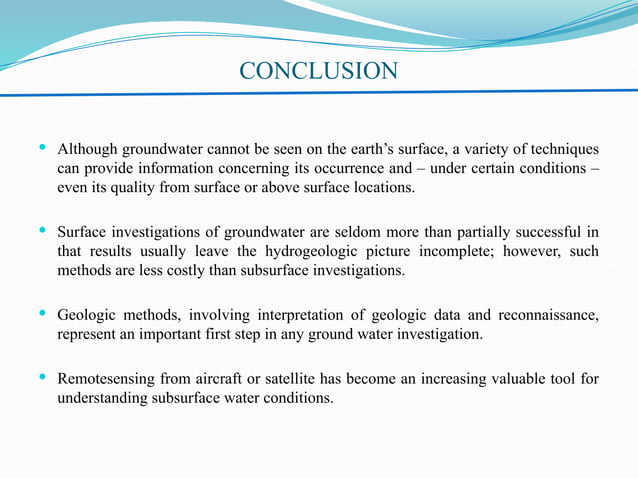 GEOPHYSICAL METHODS OF GROUNDWATER EXPLORATION | PPTX
