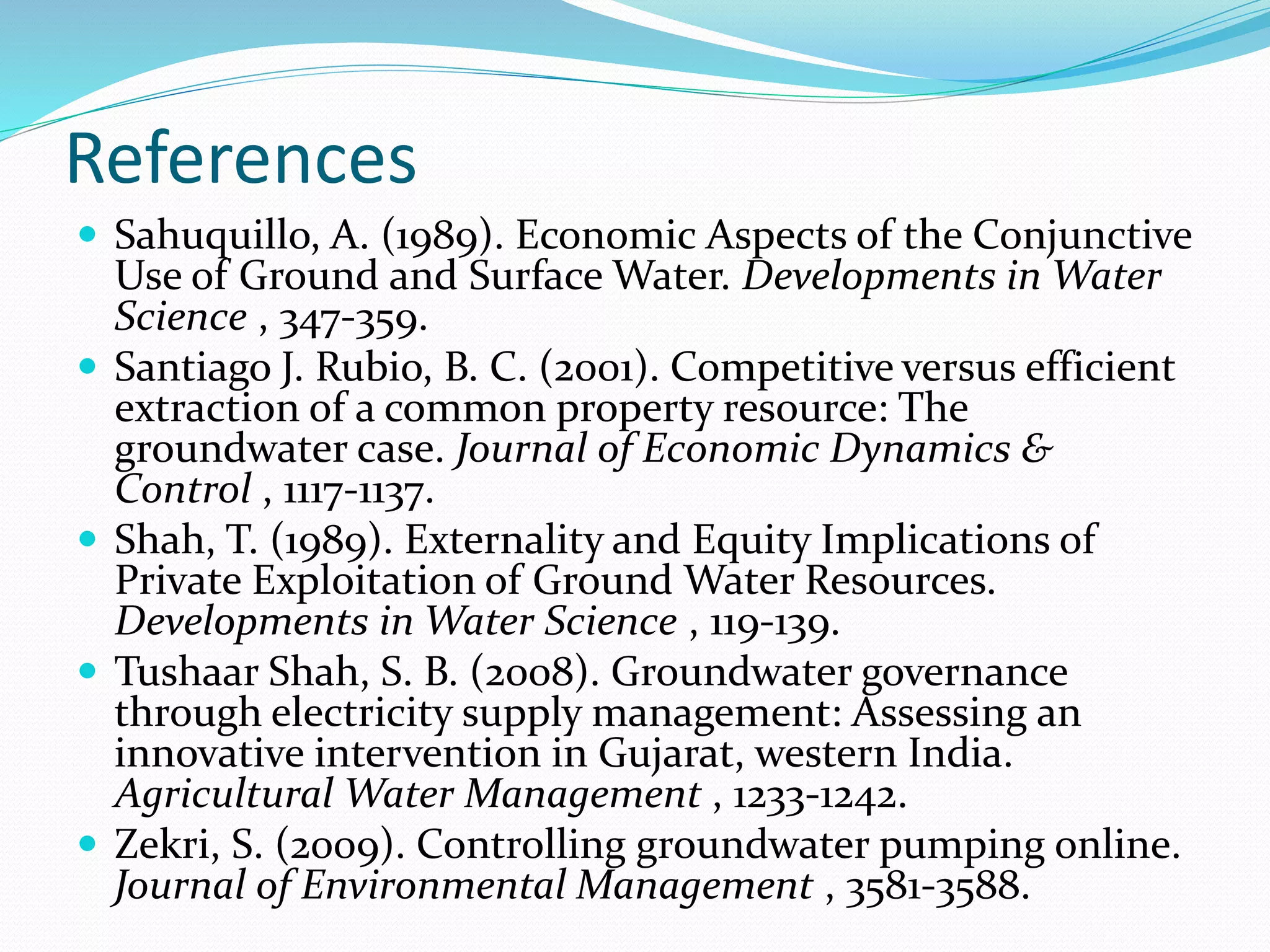 Groundwater externalities and strategies | PPTX