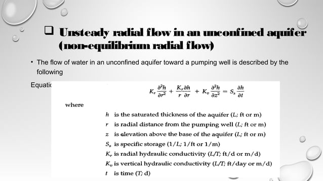 Chapter 5 Fetter Ground water flow to wells | PPT | Geology | Science