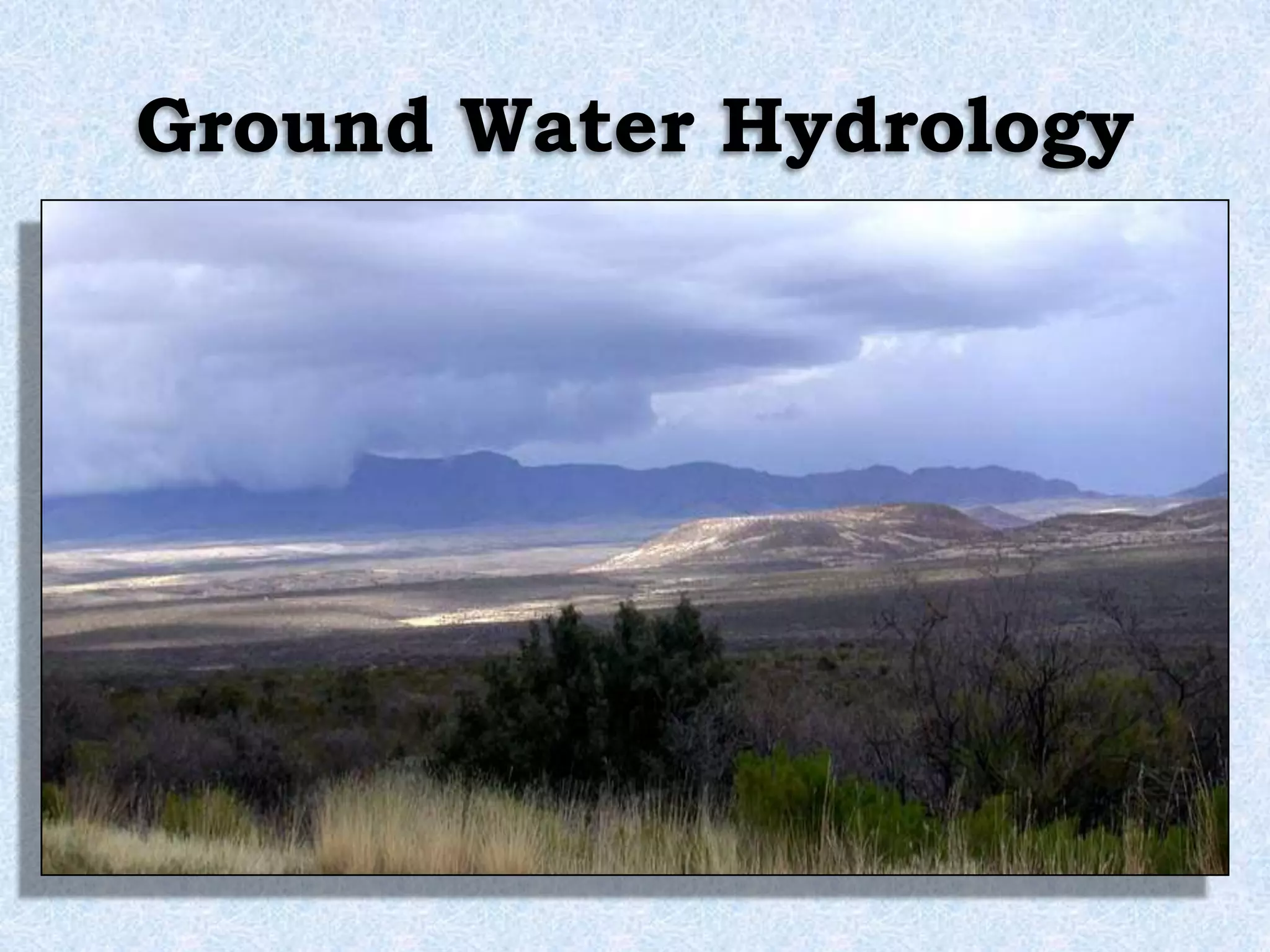 Ground Water Hydrology | PPTX