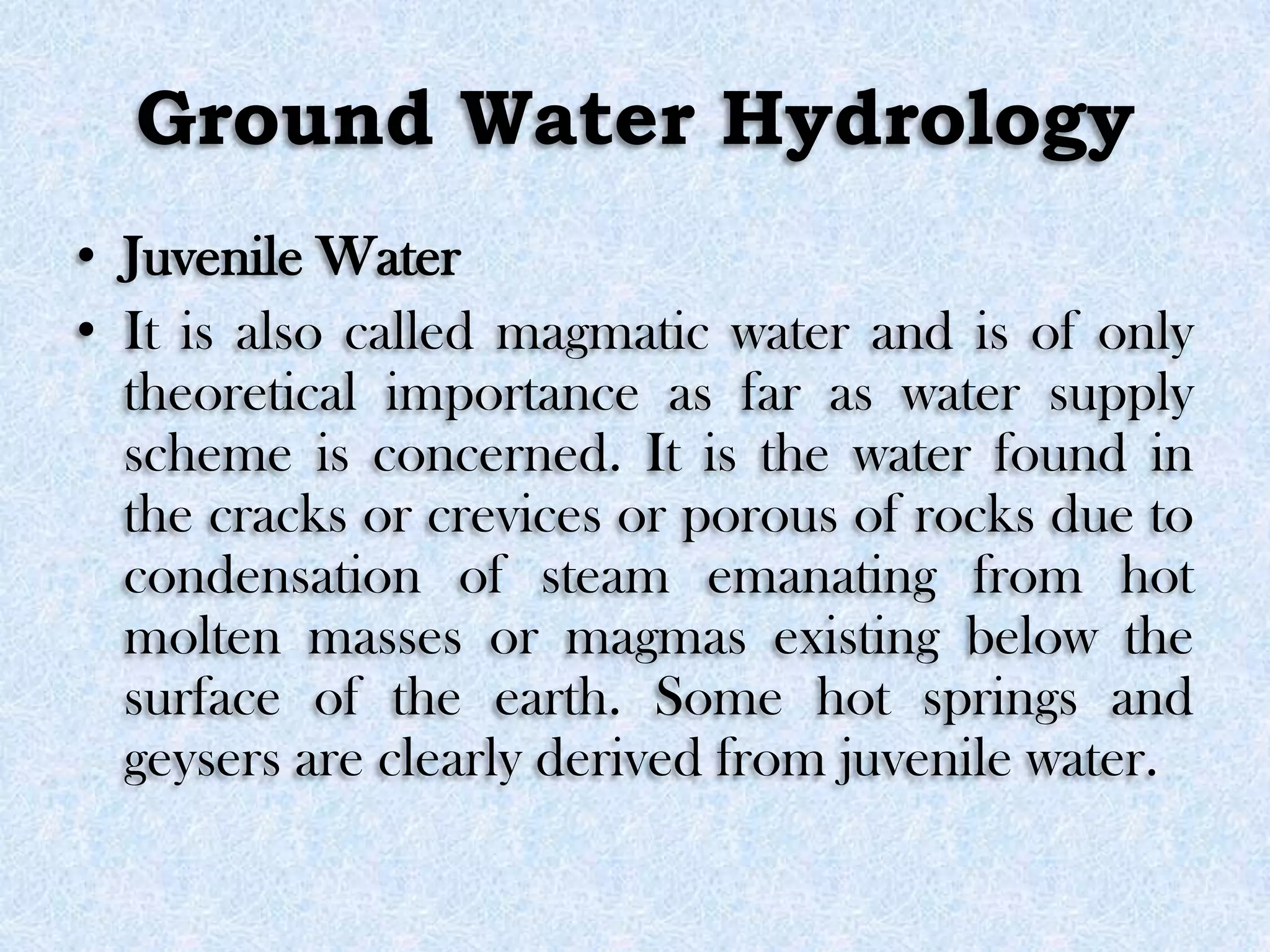 Ground Water Hydrology | PPTX