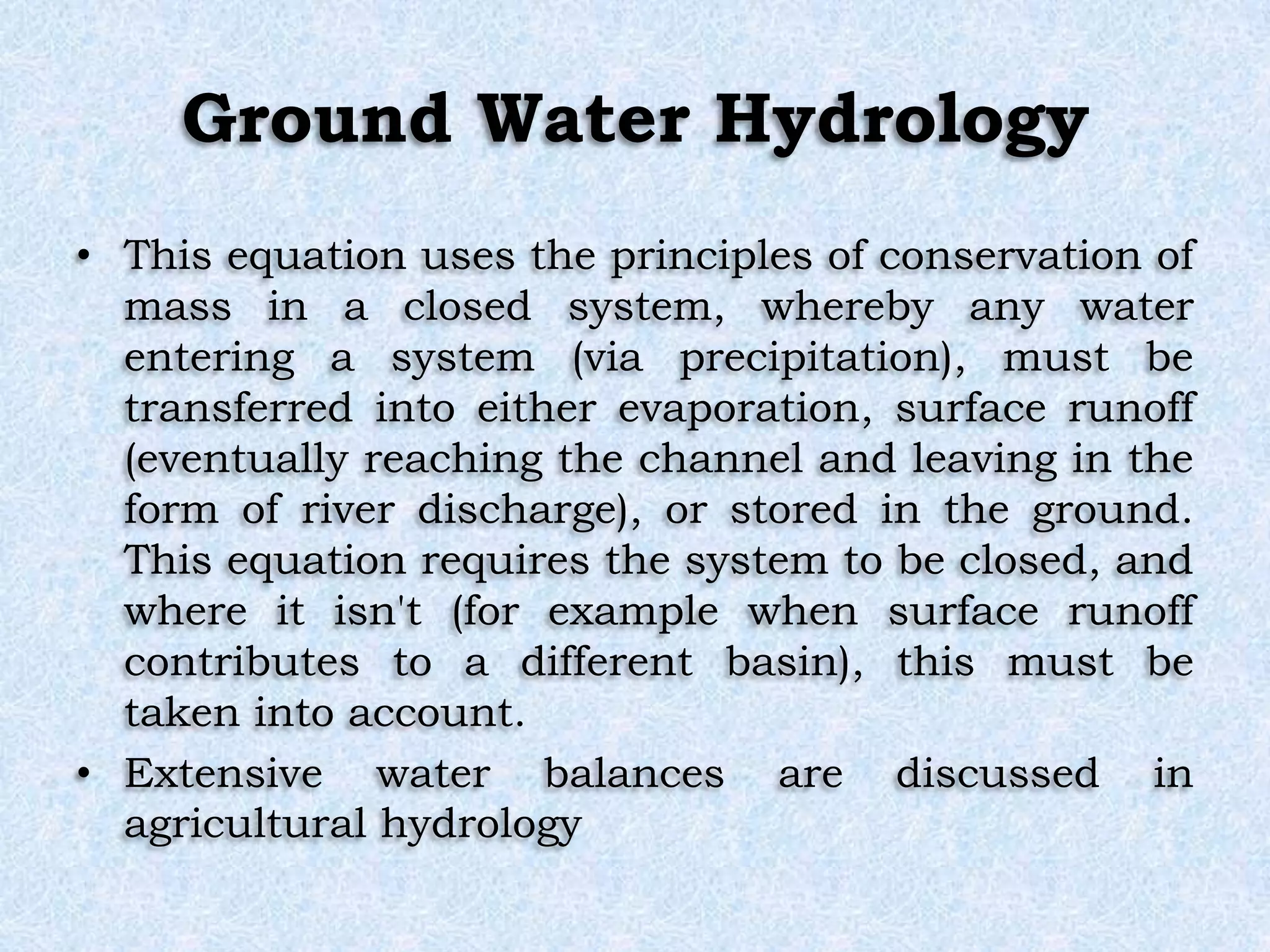 Ground Water Hydrology | PPTX