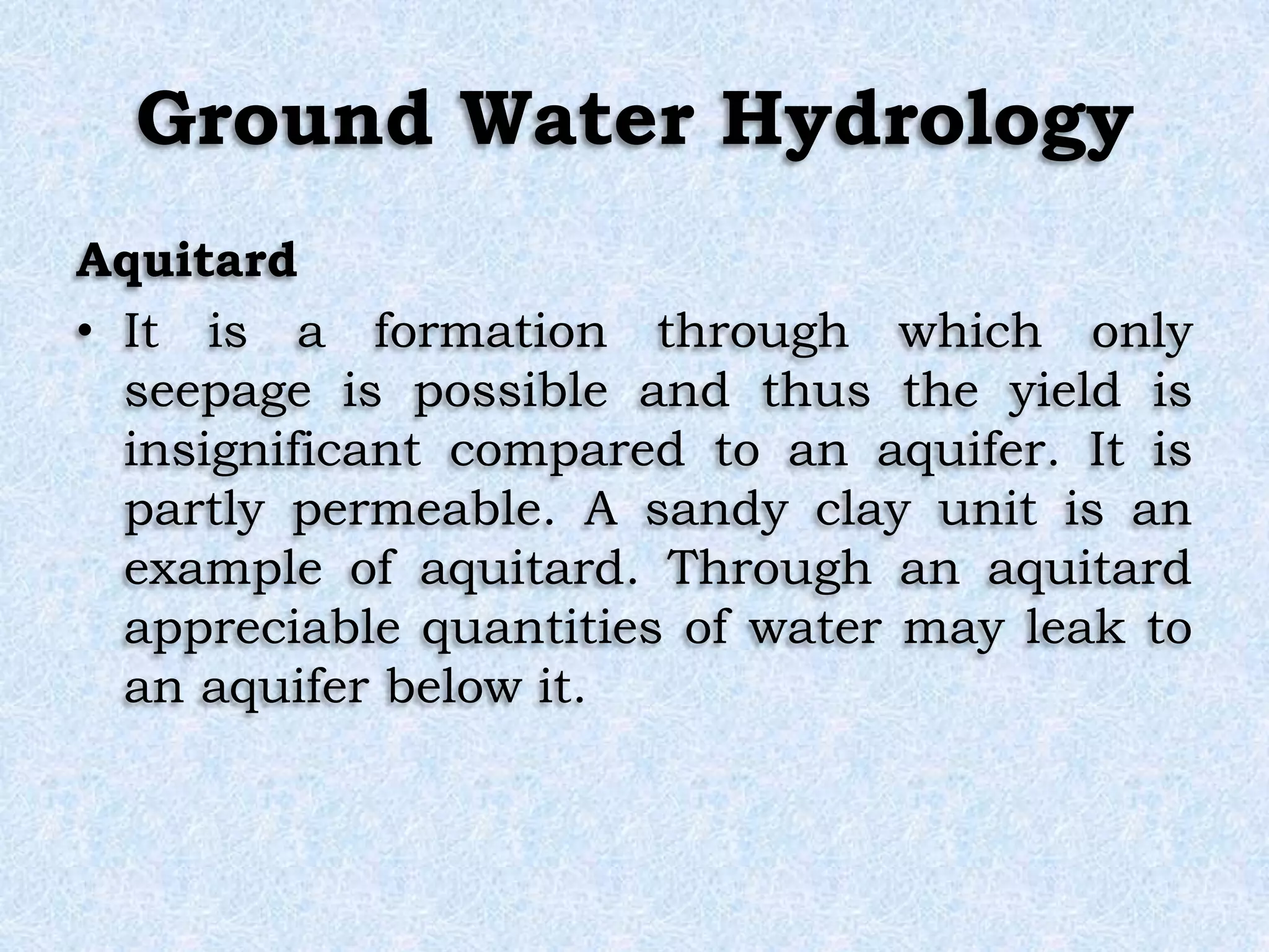 Ground Water Hydrology | PPTX