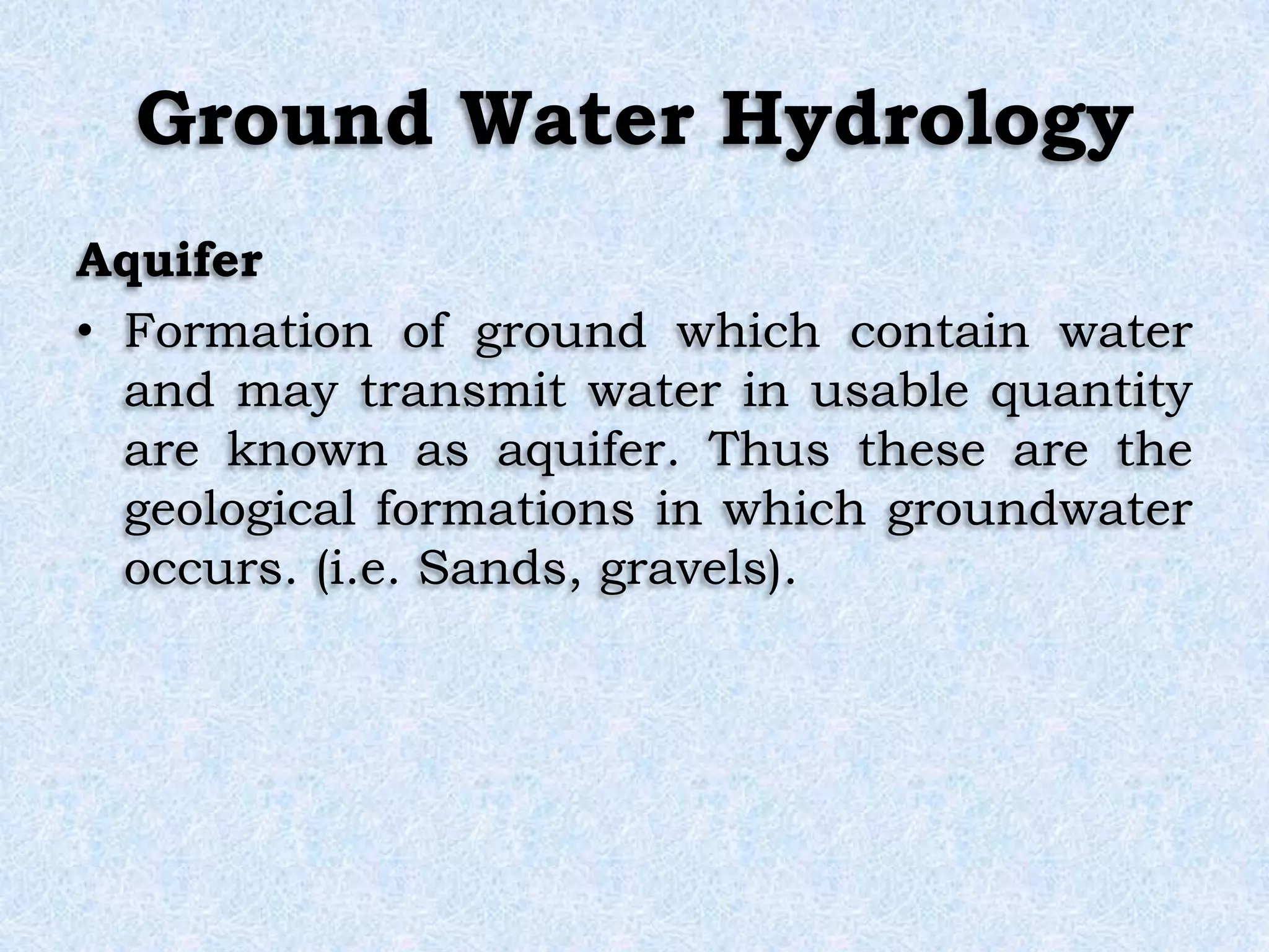 Ground Water Hydrology | PPTX