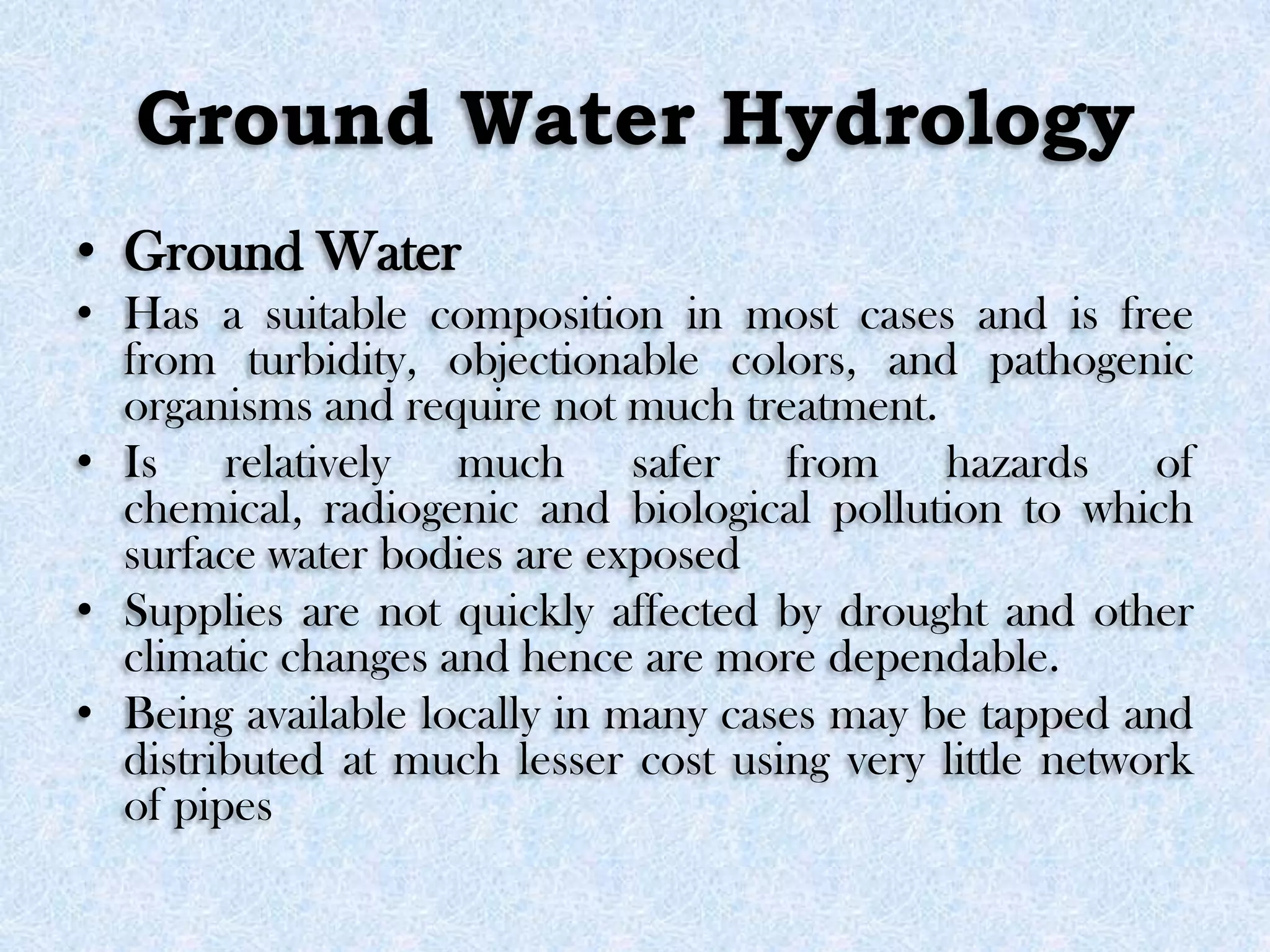 Ground Water Hydrology | PPTX
