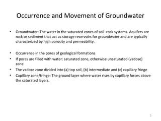 Groundwater hydrology | PPT