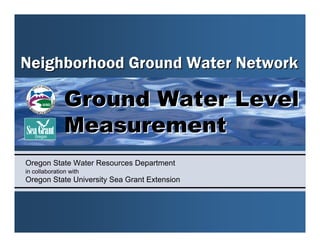 Groundwater Level Measurment Overview | PDF