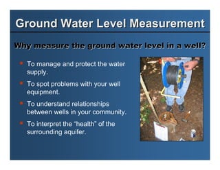 Groundwater Level Measurment Overview | PDF