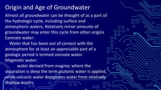 Groundwater occurrence Vertical distribution of groundwater | PPTX