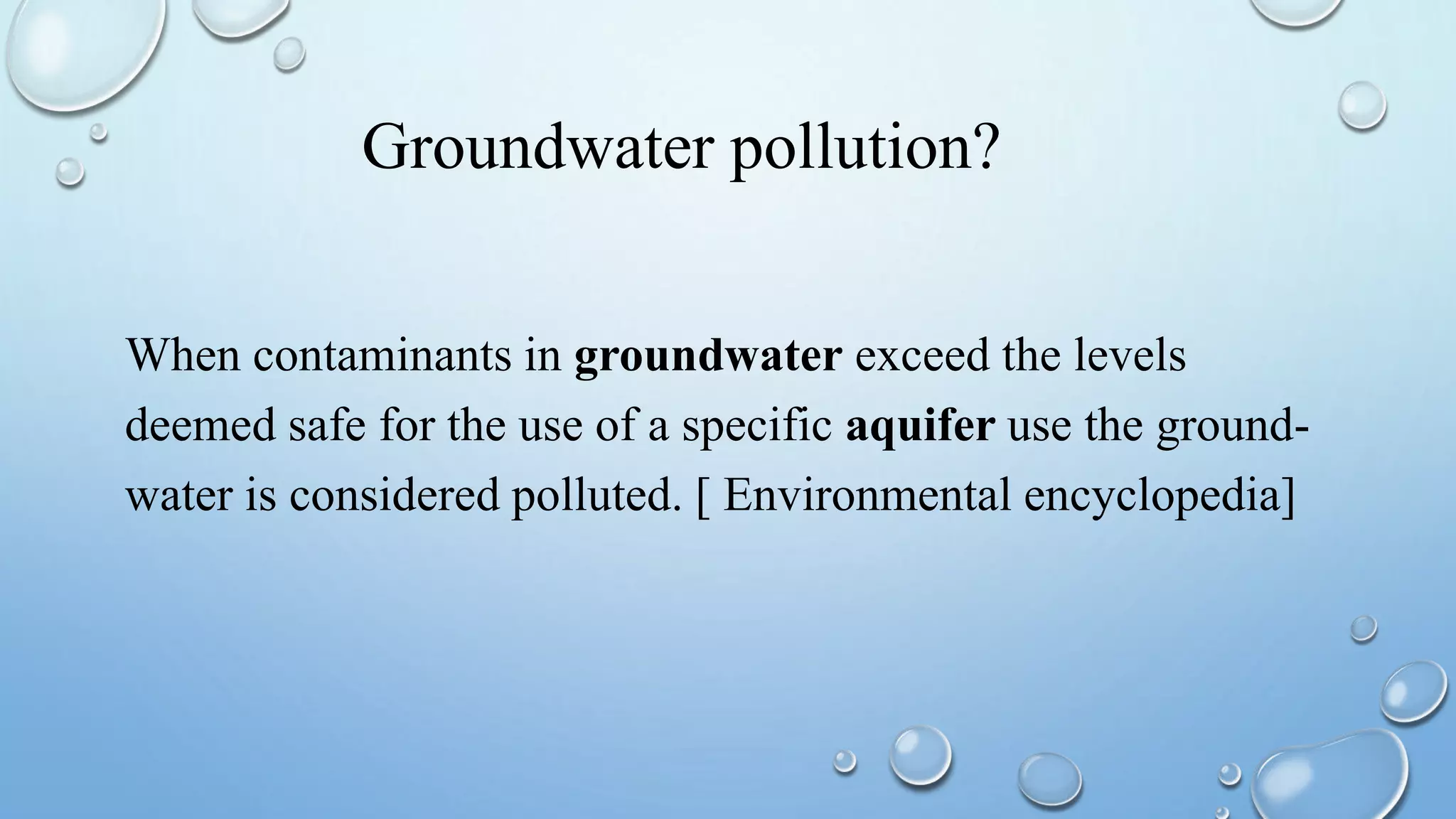 Ground water pollution in India | PPTX