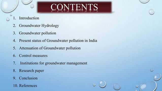 Ground water pollution in India | PPTX
