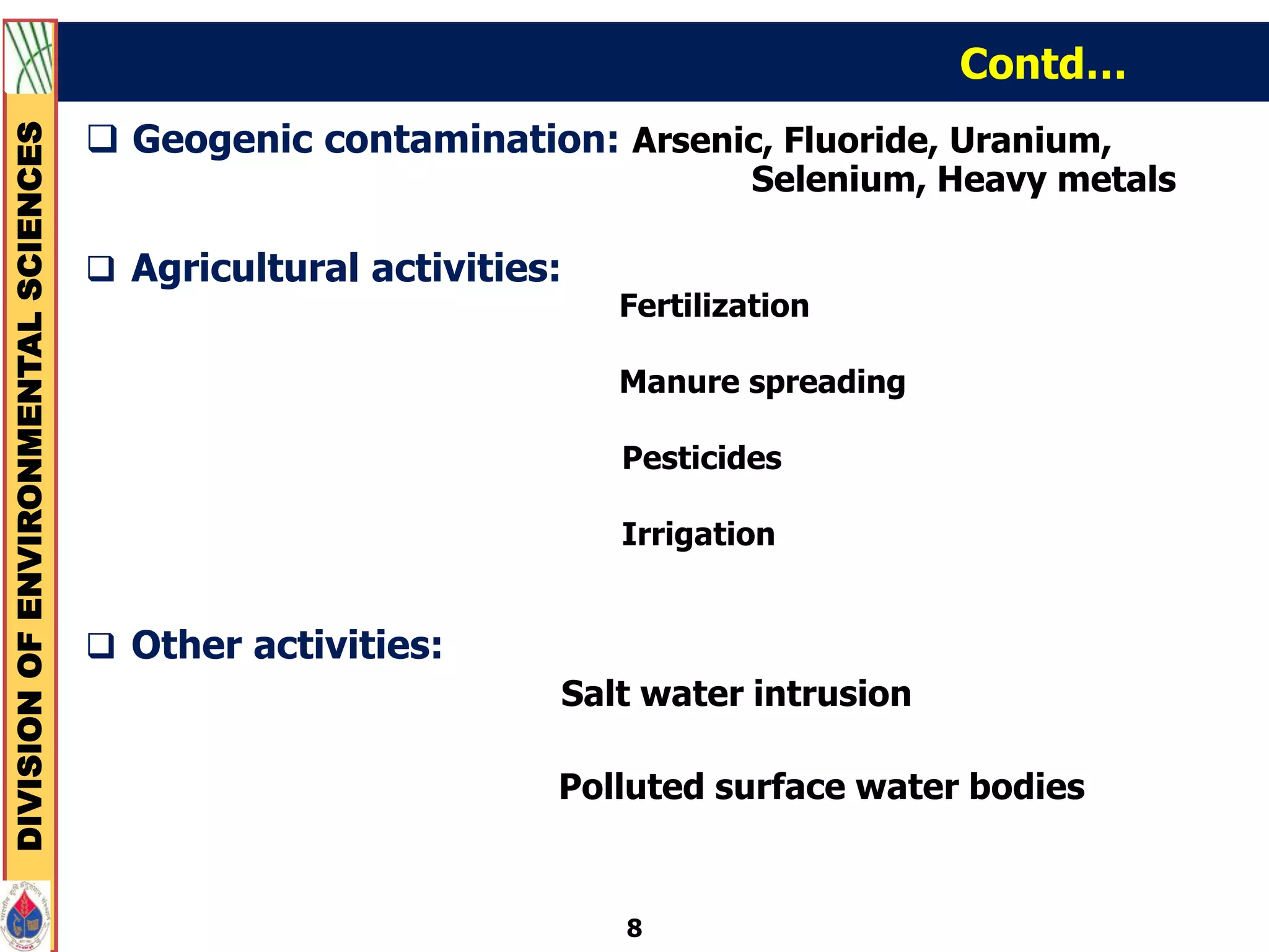 CROP PRODUCTION LED GROUND WATER POLLUTION | PPT
