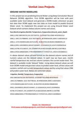 Ground water prediction screenshots | DOCX