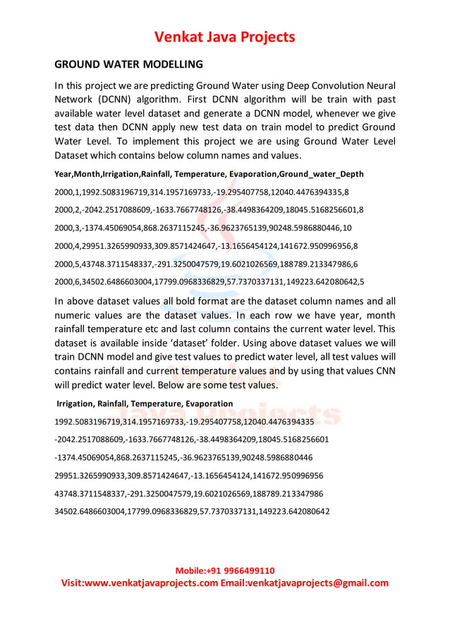 Ground water prediction screenshots | PDF