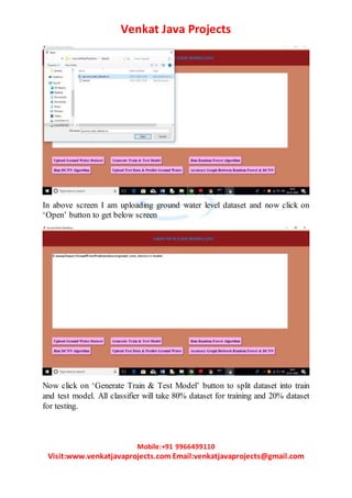 Ground water prediction screenshots | DOCX