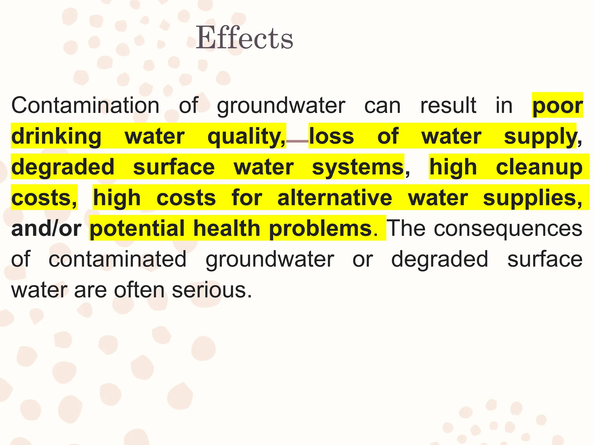 Groundwater Quality.ppt ground water quality and tts effects on environment | PPT