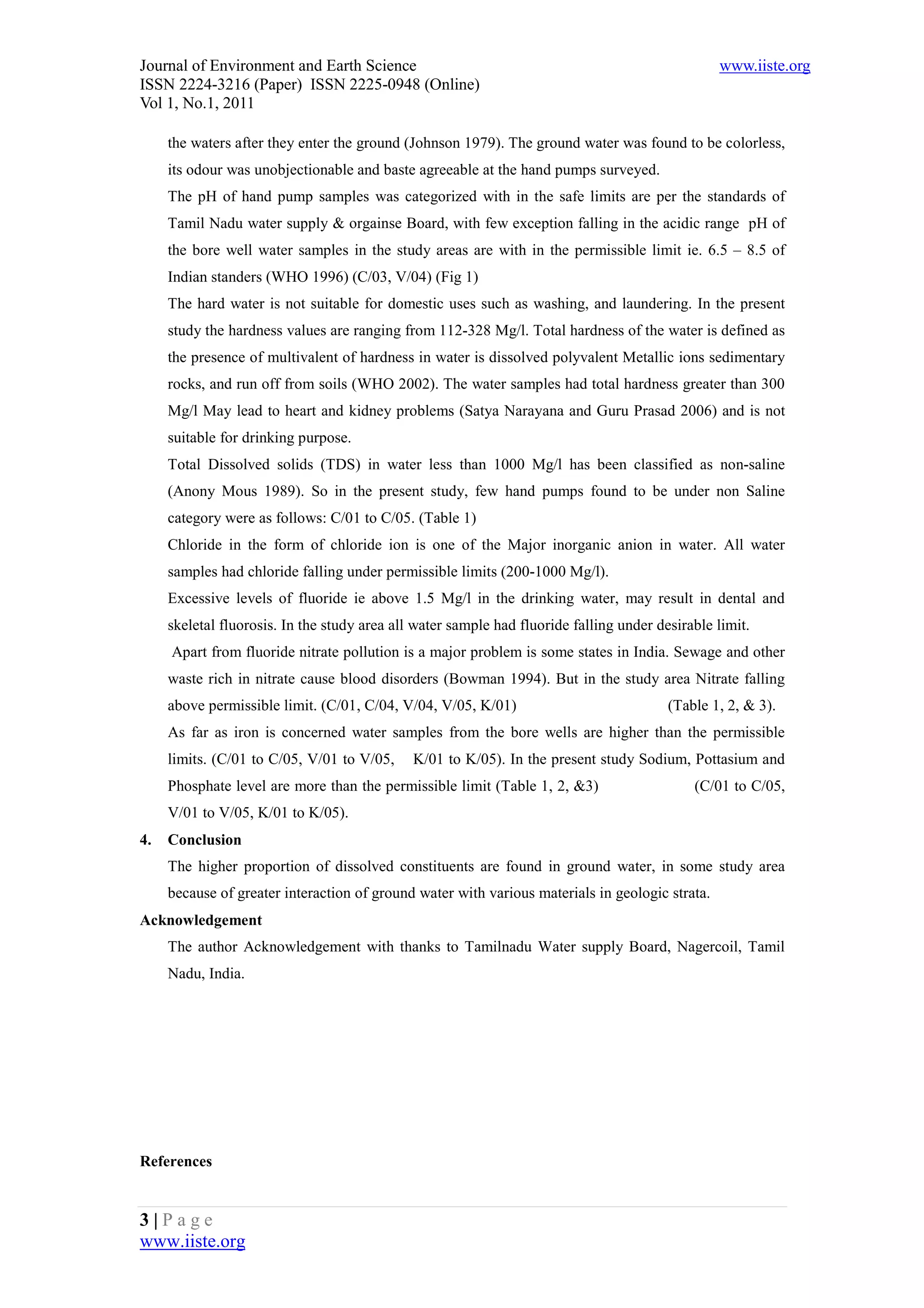 Ground water quality assessment of nagercoil town | PDF