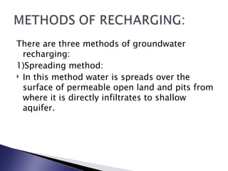 Ground water recharge & water logging by Nikhil Pakwanne | PPT