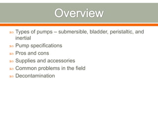 Groundwater sampling pumps | PPTX