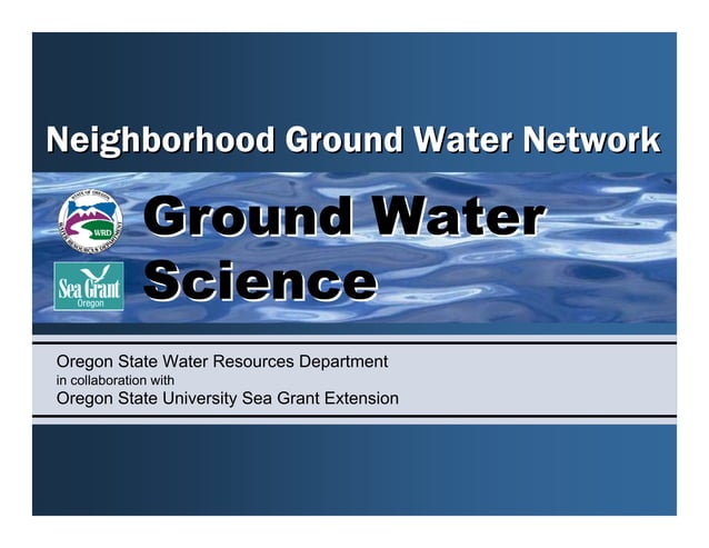 Groundwater Science Overview | PPT