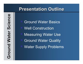 Groundwater Science Overview | PDF