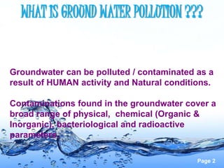 Groung water pollution | PPTX