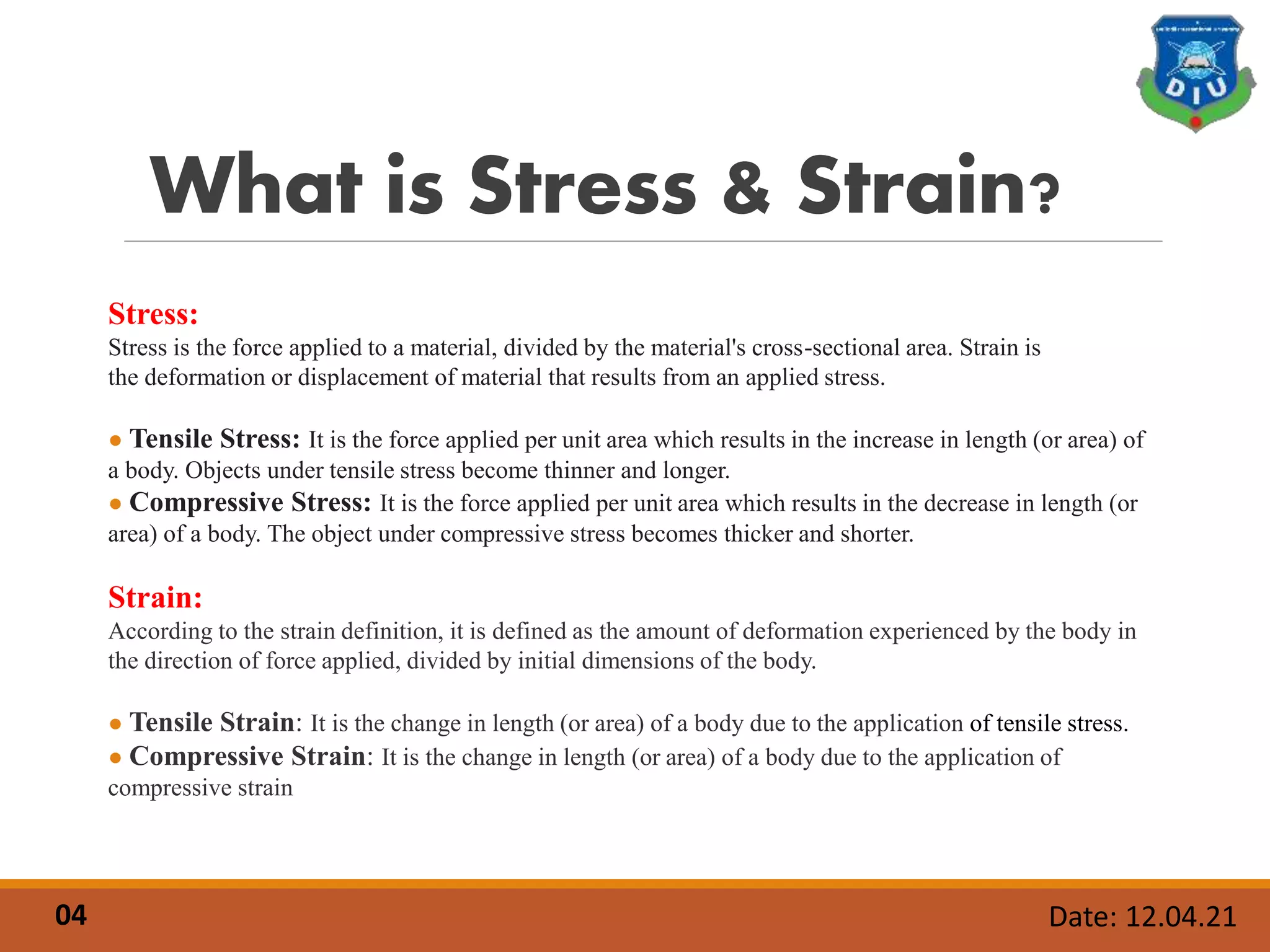 Draw Typical Stress Strain Diagram ( with example ) and point out ...