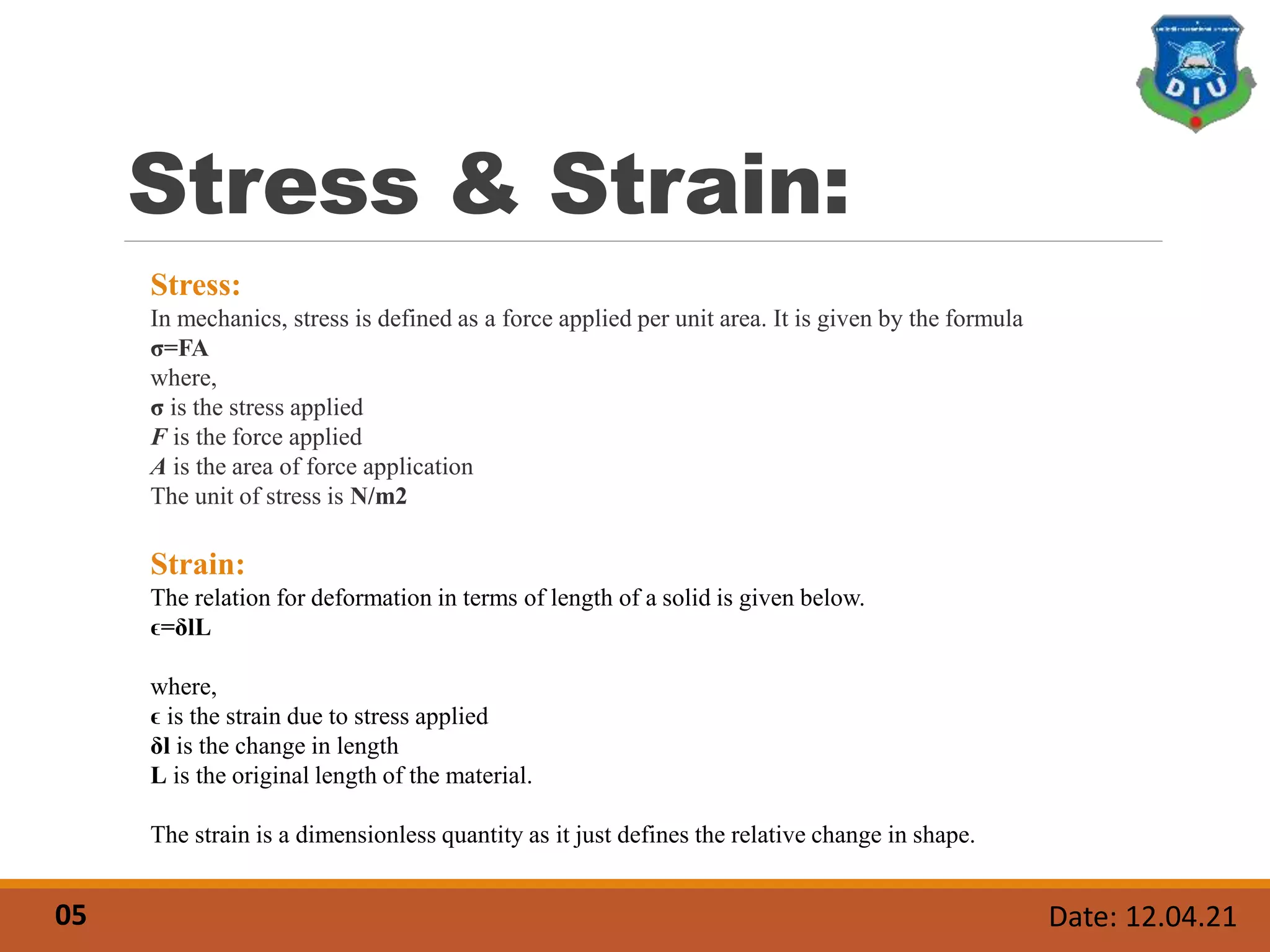 Draw Typical Stress Strain Diagram ( with example ) and point out ...