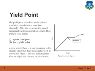 Draw Typical Stress Strain Diagram ( with example ) and point out ...