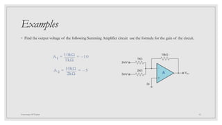 Operational Amplifier, Differential Amplifier, Summing Amplifier | PPTX