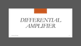 Operational Amplifier, Differential Amplifier, Summing Amplifier | PPTX