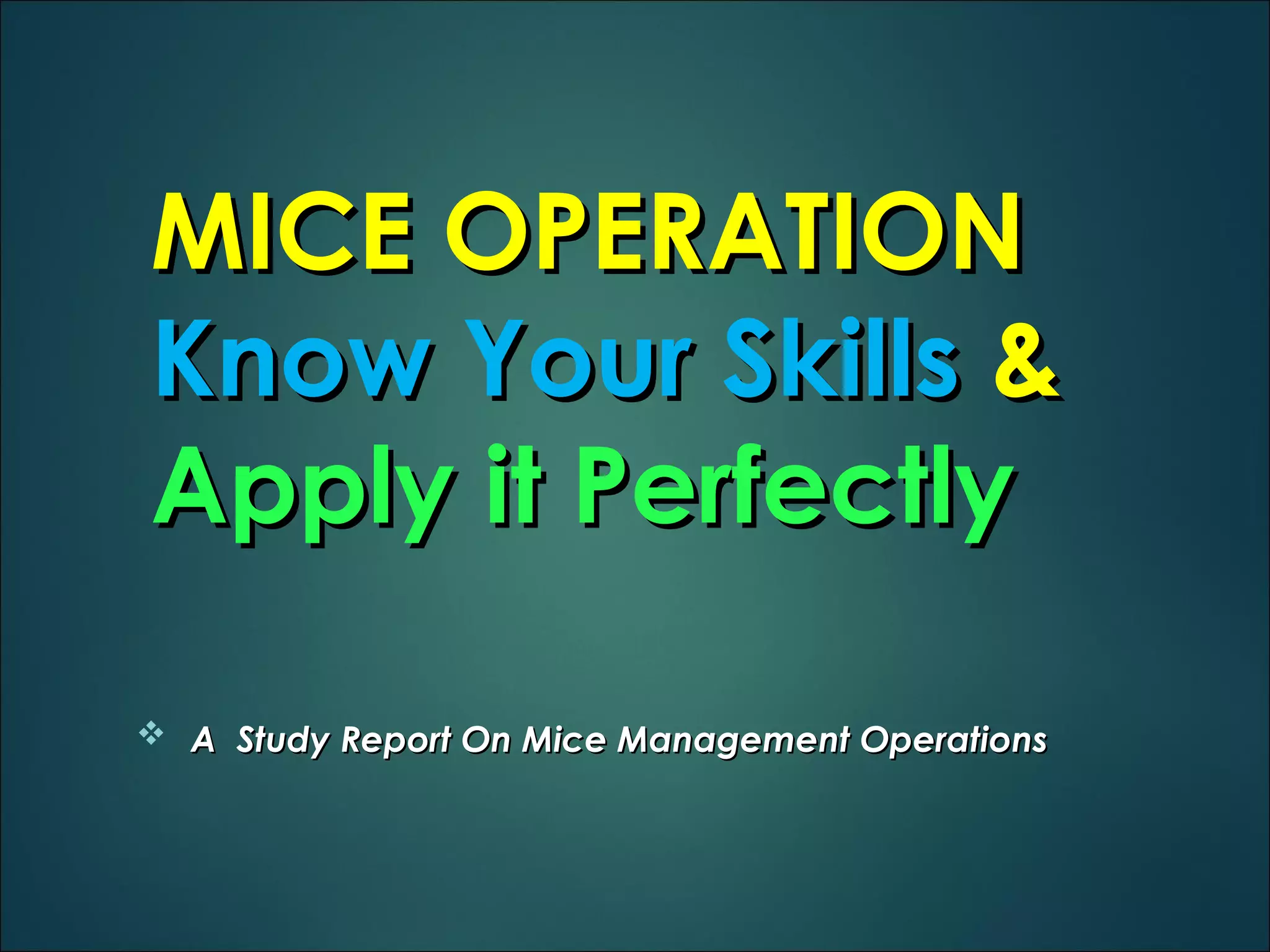 MICE Operation Project 2023 | PPT