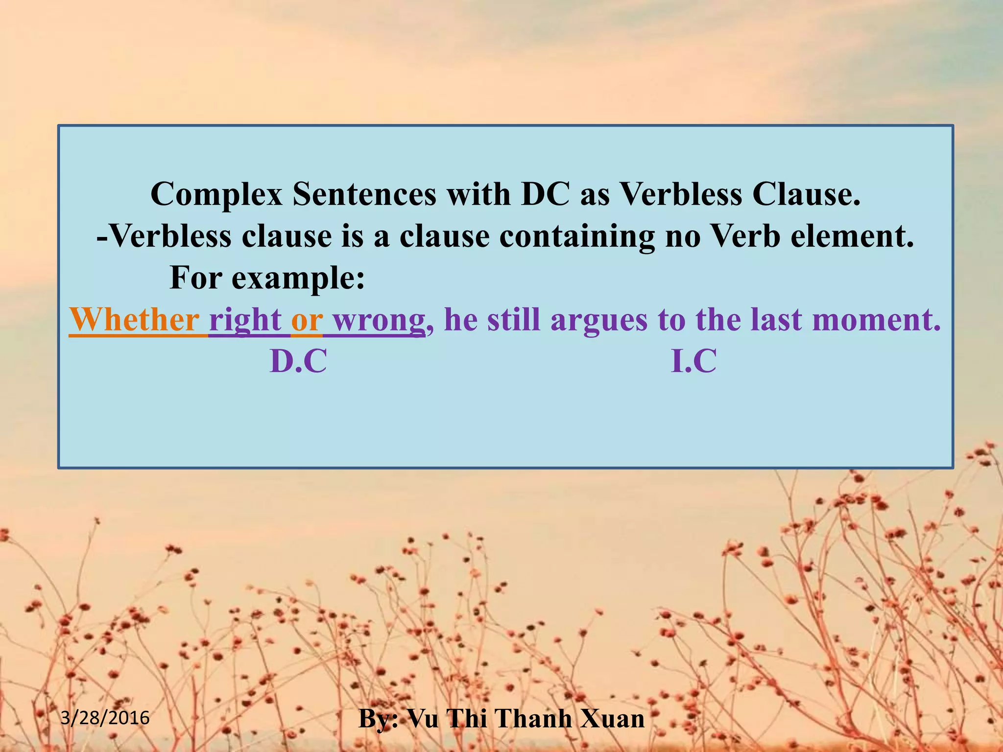 The Complex sentence - Coordination and Subordination | PPTX