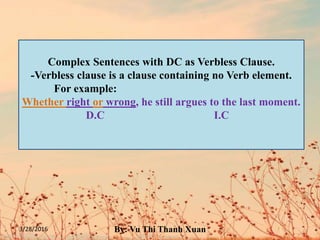 The Complex sentence - Coordination and Subordination | PPTX