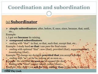The Complex sentence - Coordination and Subordination | PPT