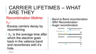 Characterization of Carrier Lifetime | PPTX