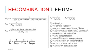 Characterization of Carrier Lifetime | PPTX
