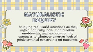 Major Characteristics of Qualitative research | PDF