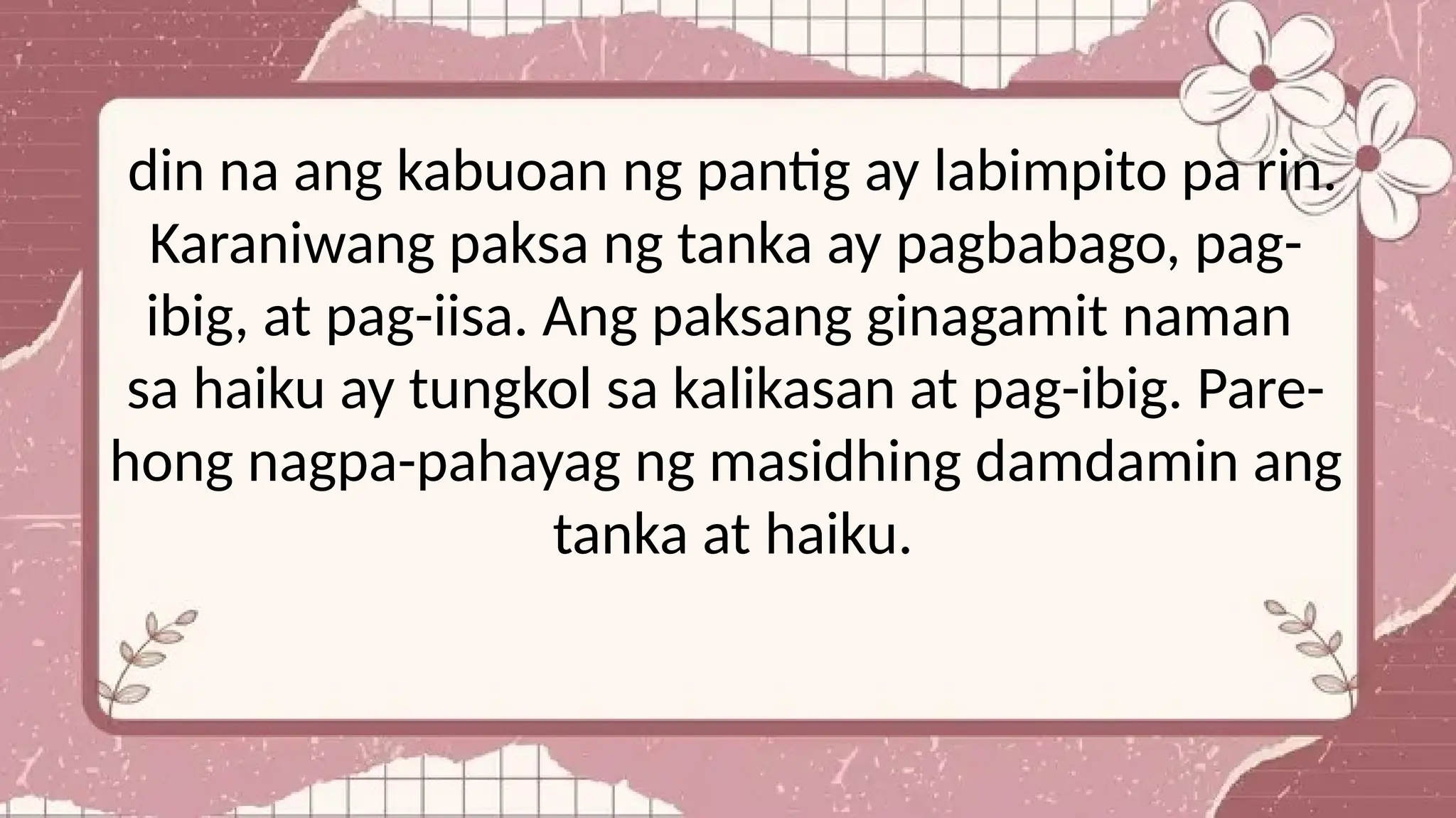 Tanka at haiku by Group 1 SLNHS DVO C-OR. | PPTX