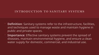 Basic principles of sanitary system doc. | PPTX
