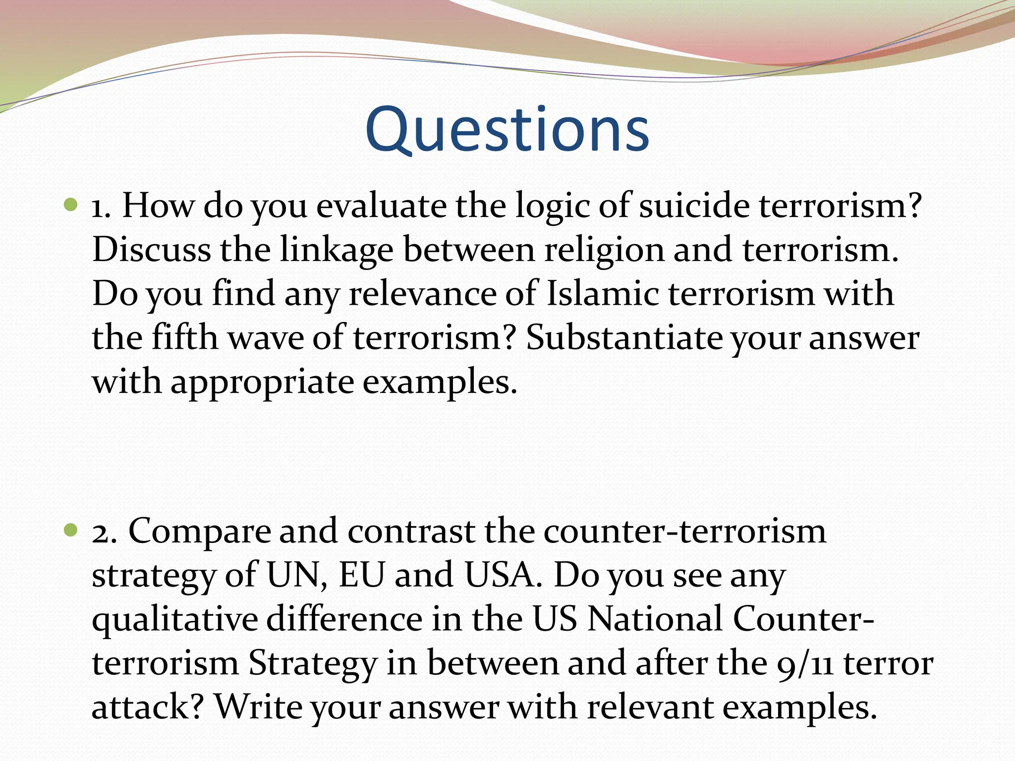 Terrorism and counter terrorism strategy | PPTX