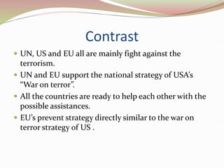 Terrorism and counter terrorism strategy | PPTX
